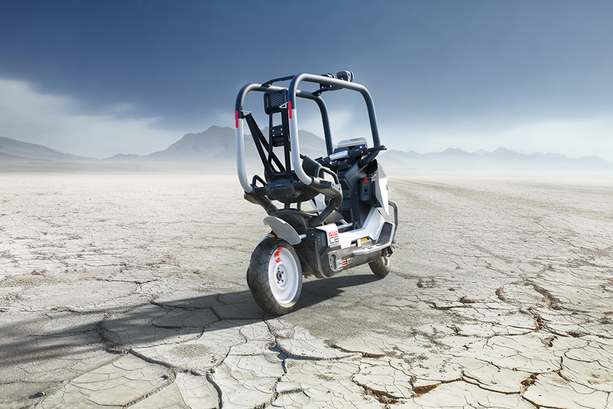 BMW e il prototipo di scooter con roll-bar per cui non serve il casco